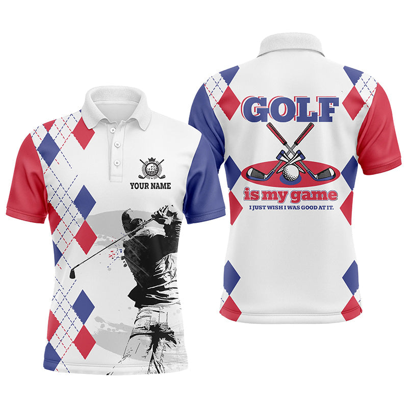 Argyle Pattern Men's Golf Polo Shirts - Personalized Basic Golf Shirts ...