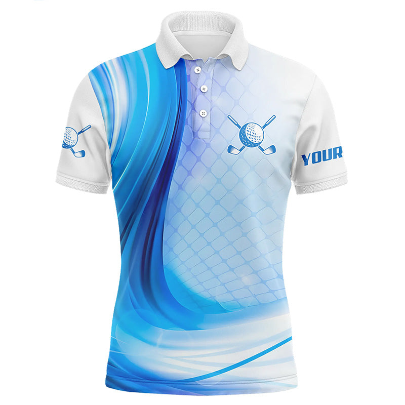 Navy Blue Sparkling Men's Golf Polo Shirt Personalized Golf Shirt For